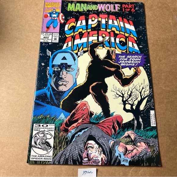 Marvel | Art | Captain America Man And Wolf Part Of 6 Comic Book | Poshmark